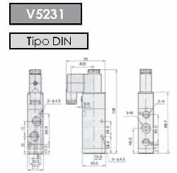 Valvula Solenoide Serie V G3/4 5/2 Cinco Vias Dos Posiciones ...
