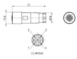 Conector M12b Profibus-dp 5 Polos Rectos Hembra Para Bus-in Para Isla ...