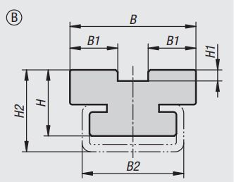 Roller Chain Guide B=55 H=22 L=2000 Iso=20b-2 Ref. Norelem 22282-05 ...