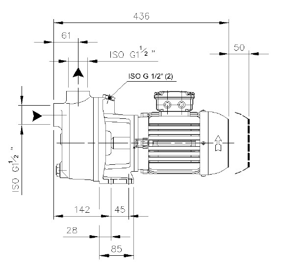 Self-priming Centrifugal Electric Pump 400 V Ca-40/1b Br Mn 1.5 Hp 1.1 Kw 2900 Rpm 50 Hz 1 1/2 ...